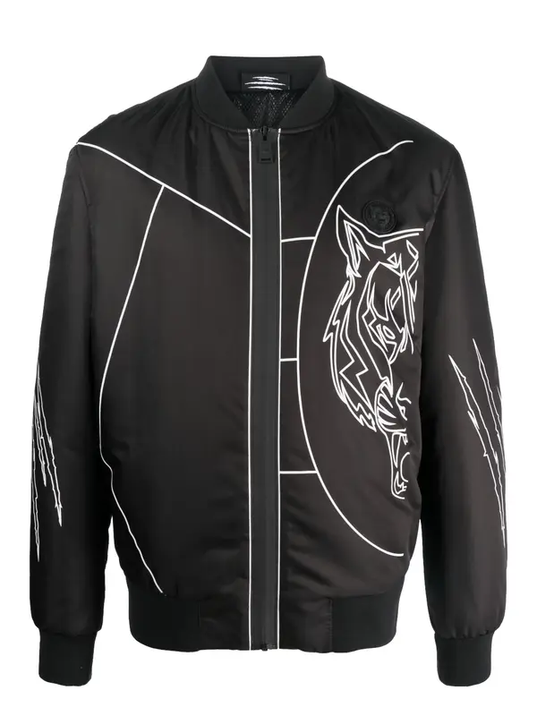 PLEIN SPORT Tiger Court Edition Bomber Jacket - Black