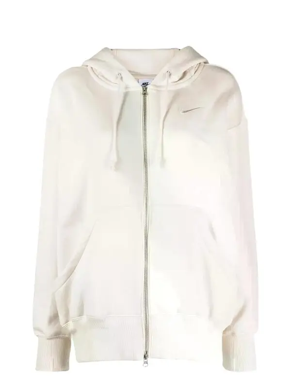 Nike Phoenix Logo-embroidered Zip-up Hoodie - 104 Beige