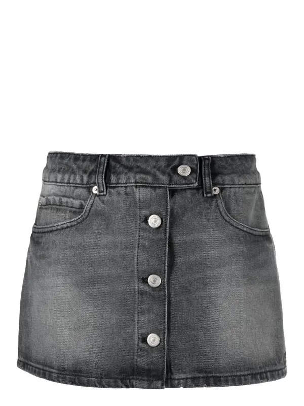 COURREGES Trucker Denim Miniskirt - Grey