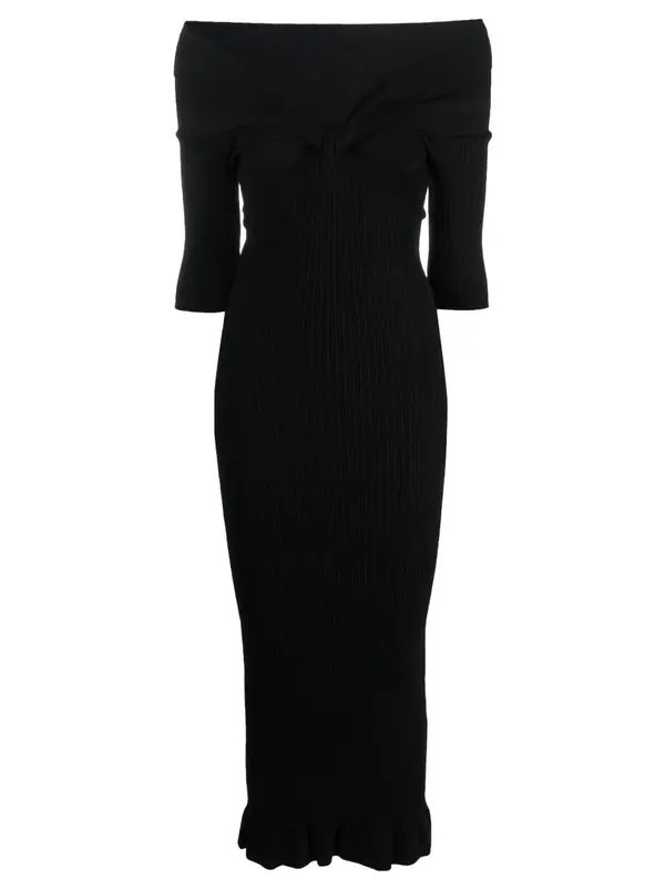 Philosophy Di Lorenzo Serafini Ribbed-knit Midi Dress - Black