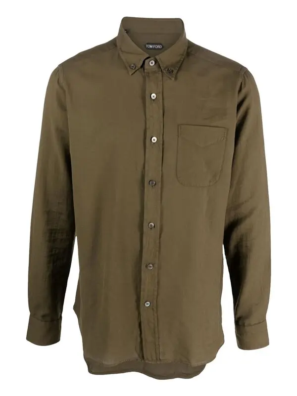 TOM FORD Long-sleeve Buttoned Shirt - Green