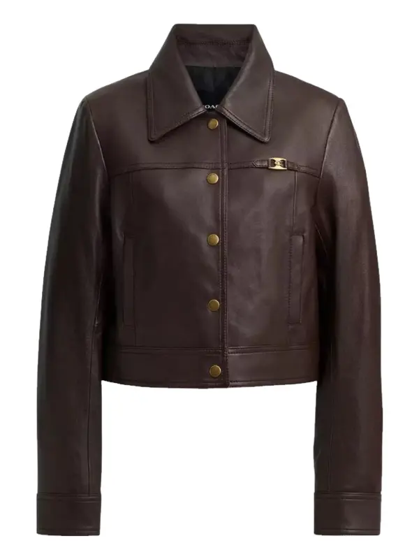 Coach - Heritage C Snap-Front Leather Jacket