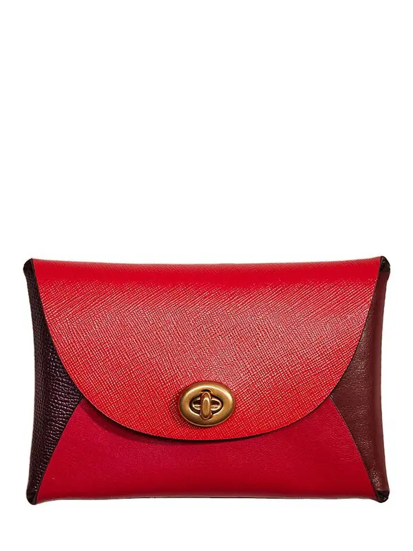 COACH Remade Colorblock Medium Pouch - Red Multi