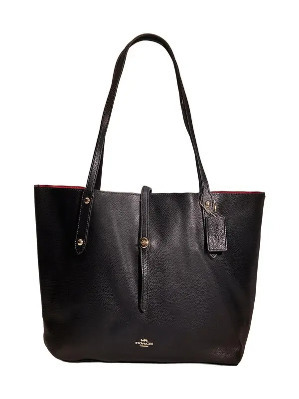 COACH Restored Market Tote - Black/true Red/light Gold