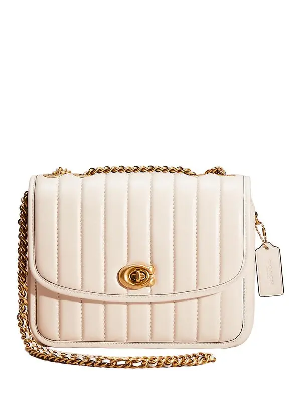 COACH Madison Shoulder Bag With Quilting - Brass/chalk
