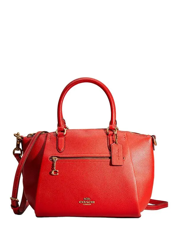 COACH Restored Elise Satchel - Brass/brick Red