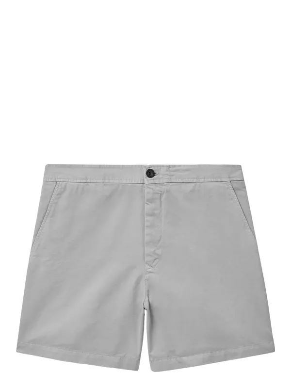 Mr P. Straight-leg Cotton-twill Shorts - Gray