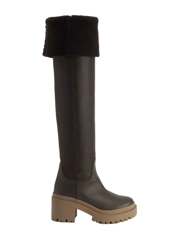GIUSEPPE ZANOTTI Iwona 70mm Leather Boots - Brown