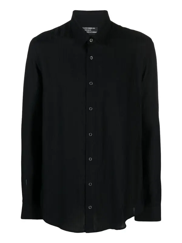 Patrizia Pepe Long-sleeved Twill Shirt - Black