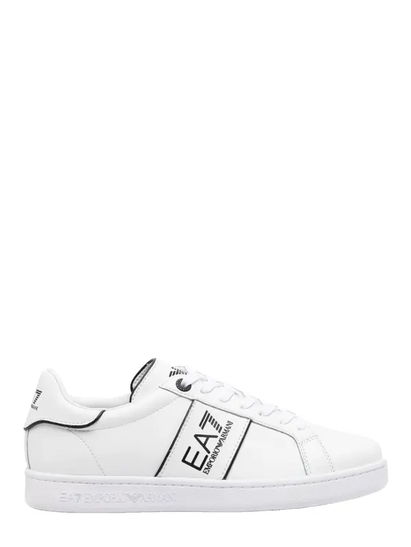 Emporio Armani Logo-print Leather Sneakers - White