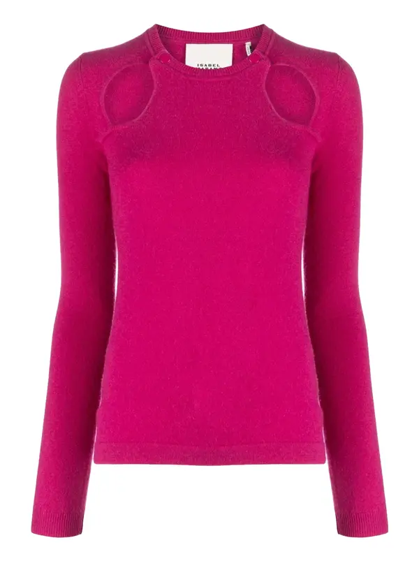 Isabel Marant Velen Cut-out Cashmere Top - Pink