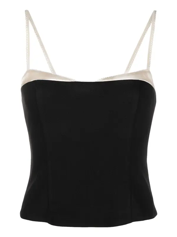REFORMATION Melanie Contrast-trimmed Tank Top - Black