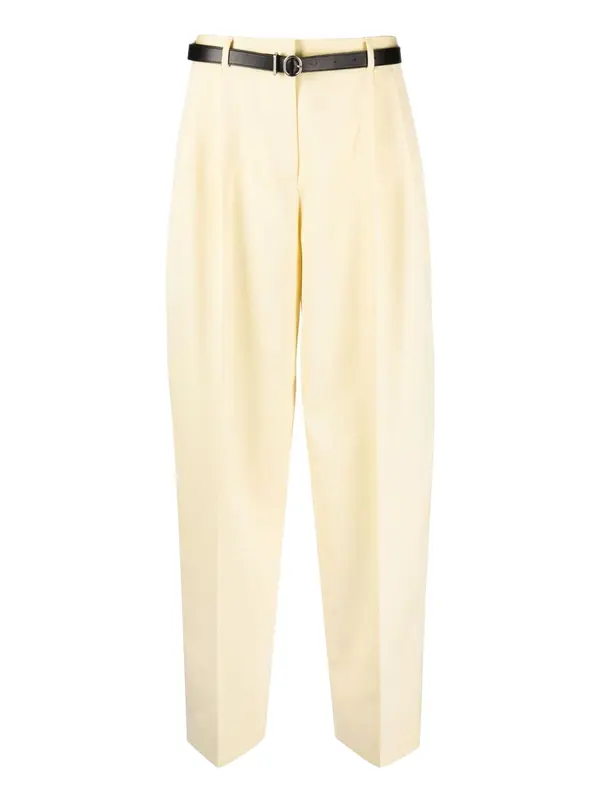 JIL SANDER Regular Butter Wool Trousers - Yellow