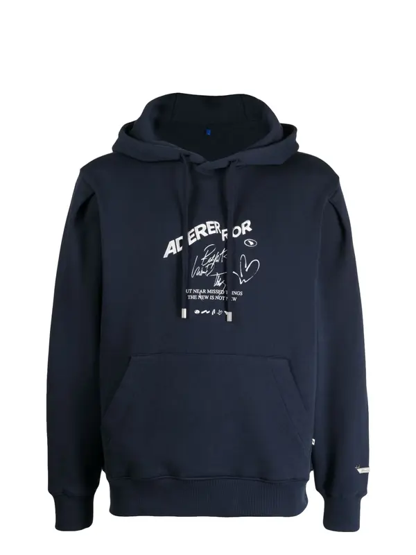 ADER ERROR Logo-print Drawstring Hoodie - Blue