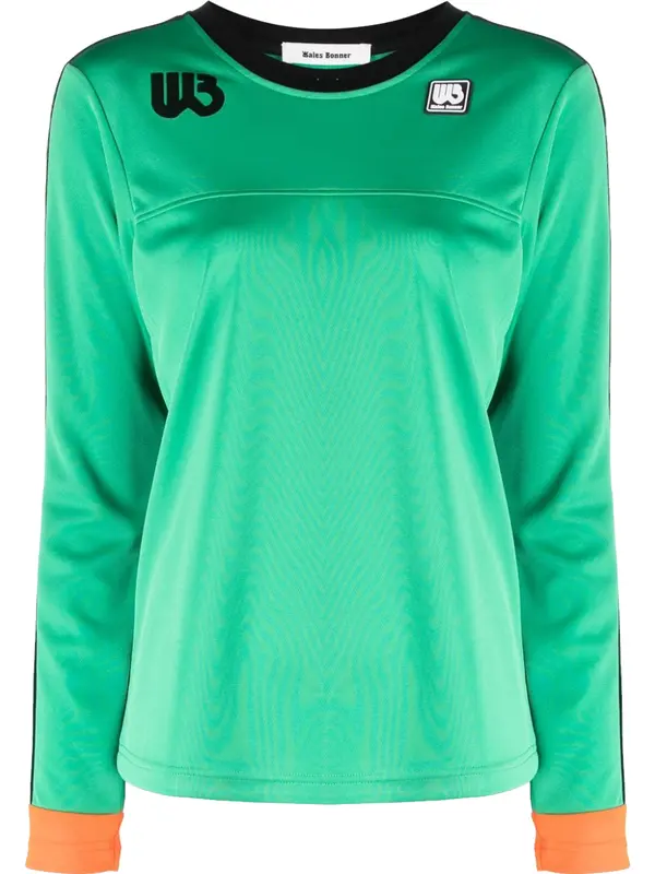 WALES BONNER Logo-patch Sweatshirt - Green