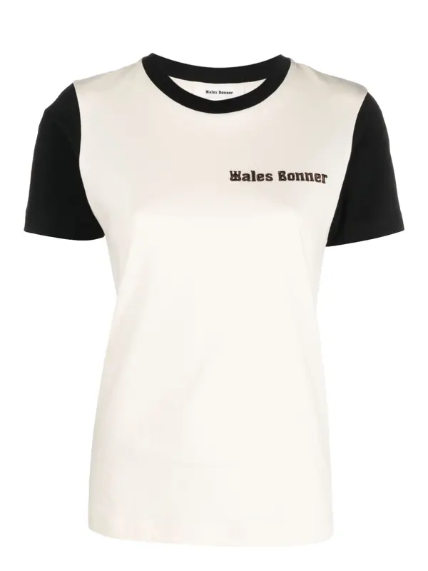 WALES BONNER Logo-embroidered T-shirt - Neutrals