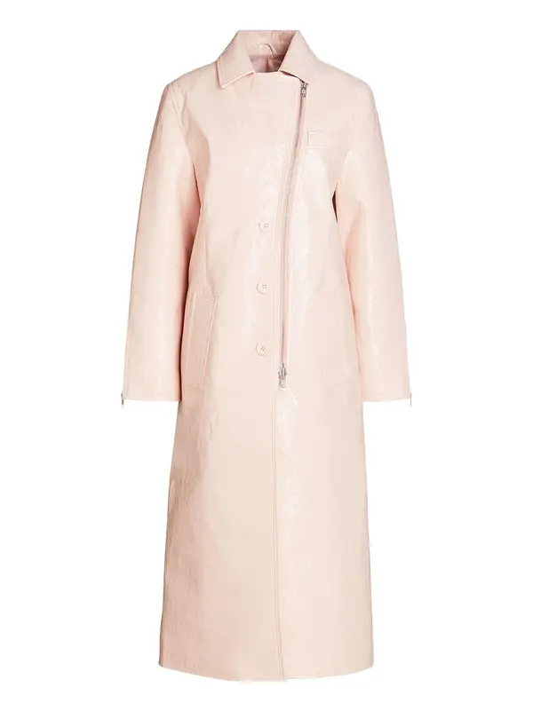 STAND STUDIO Glossed Crombie Coat - Pastel Pink