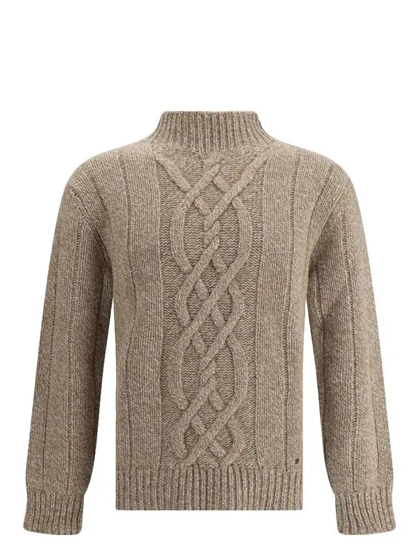 BROOKSFIELD Woven Yarn Sweater - Beige