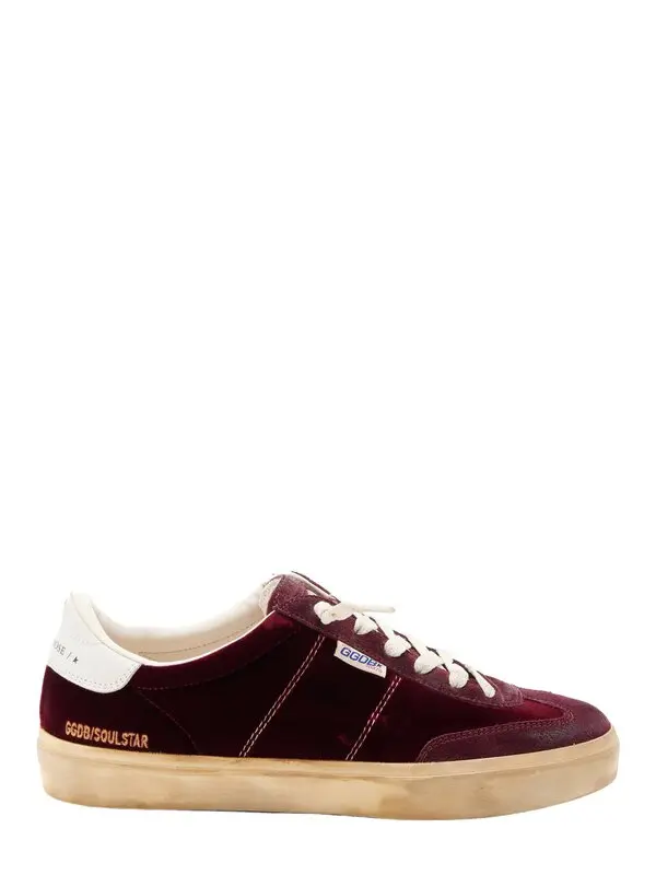 GOLDEN GOOSE Soul Star Suede Sneakers - Burgundy