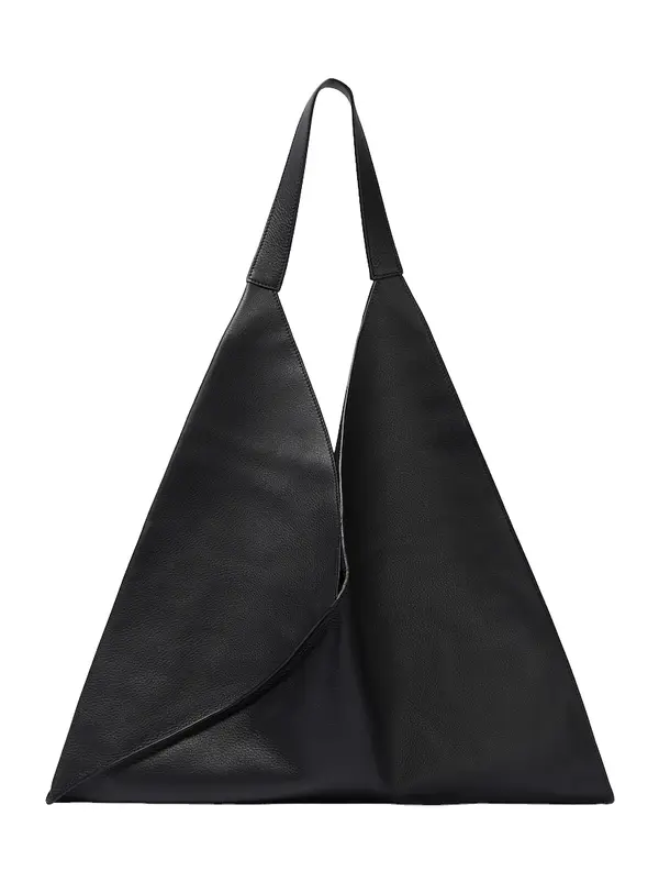 Khaite Sara Medium Leather Tote Bag - Black