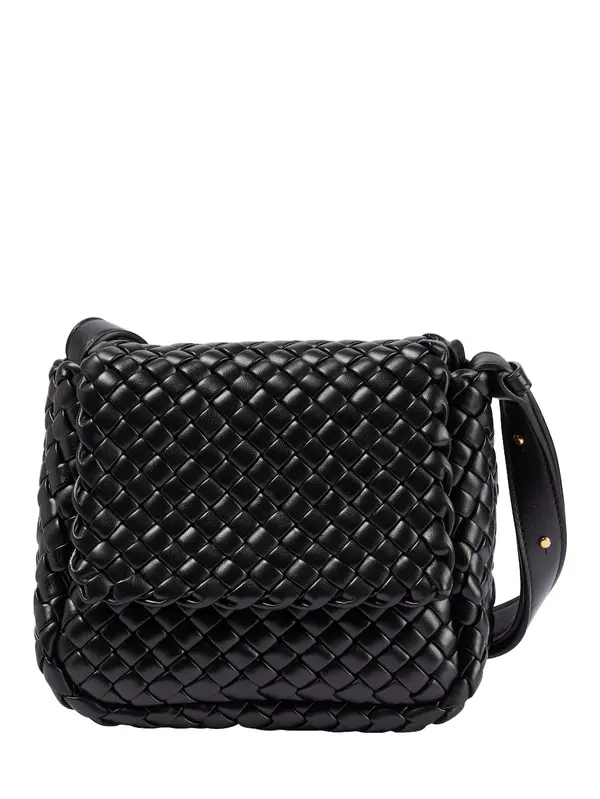 Bottega Veneta Cobble Intreccio Small Shoulder Bag - Black