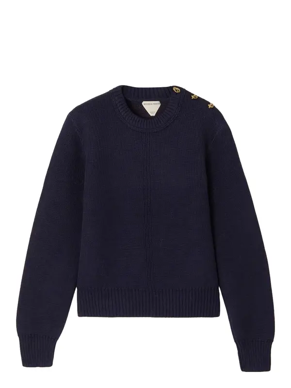 Bottega Veneta Ribbed-knit Wool Sweater - Blue