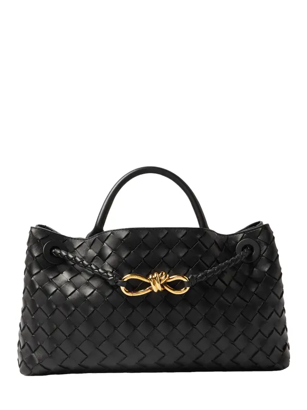Bottega Veneta East/west Andiamo Small Intrecciato Leather Shoulder Bag - Black