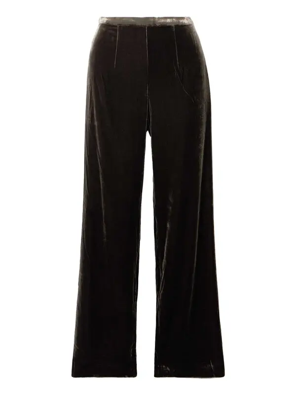 Le Kasha San Polo Velvet Wide-leg Pants - Brown