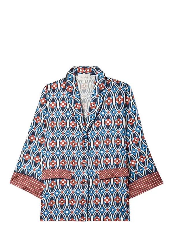 Cara Cara Venezia Printed Silk-twill Shirt - Blue