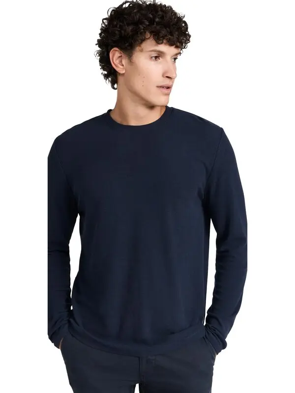 Nn07 Clive Waffle Knit Tee - Navy Blue