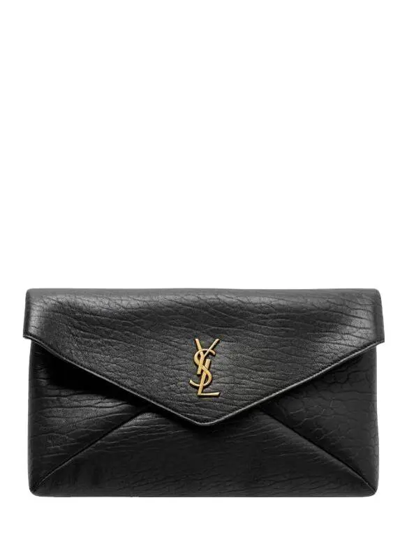 Saint Laurent Cassandre Large Envelope Clutch - Black