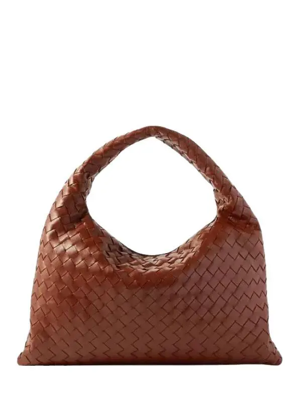 Bottega Veneta Hop Intrecciato Leather Tote - Brown