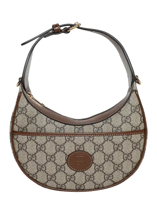 Gucci Half Moon Shaped Mini Bag With Interlocking G - Brown