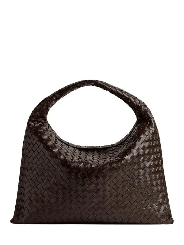Bottega Veneta Large Leather Hop Shoulder Bag - Brown