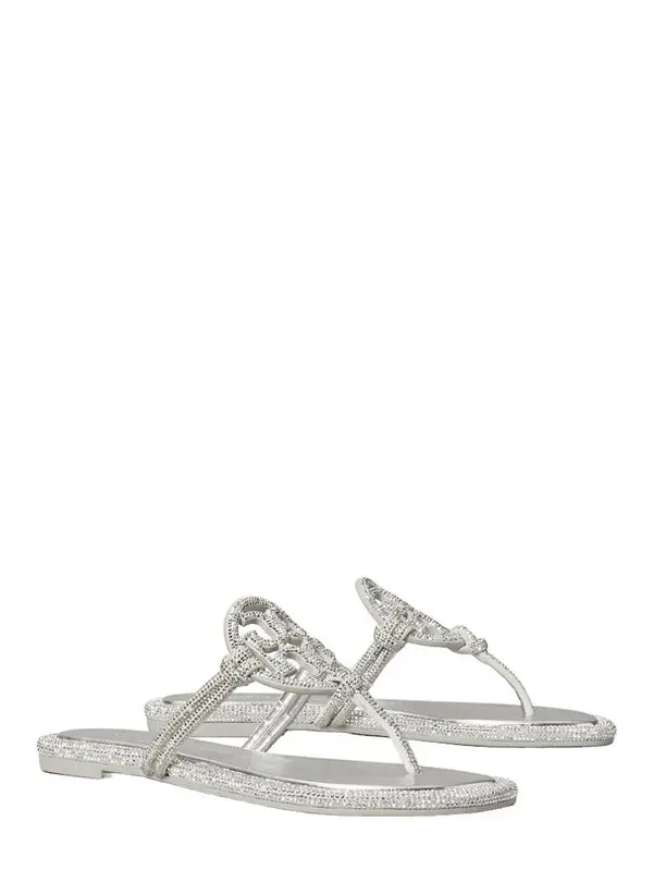Tory Burch Miller Pavé Knotted Sandal - Silver