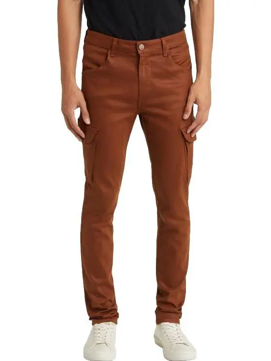 Monfrère Preston Wax Coated Cargo Skinny Jeans - Coated Toffee