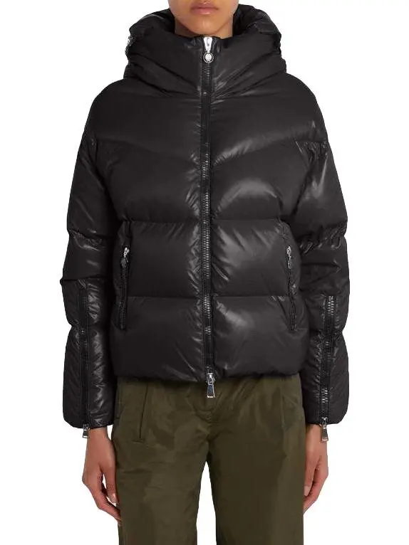 Moncler Huppe Nylon Down Puffer Jacket - Black