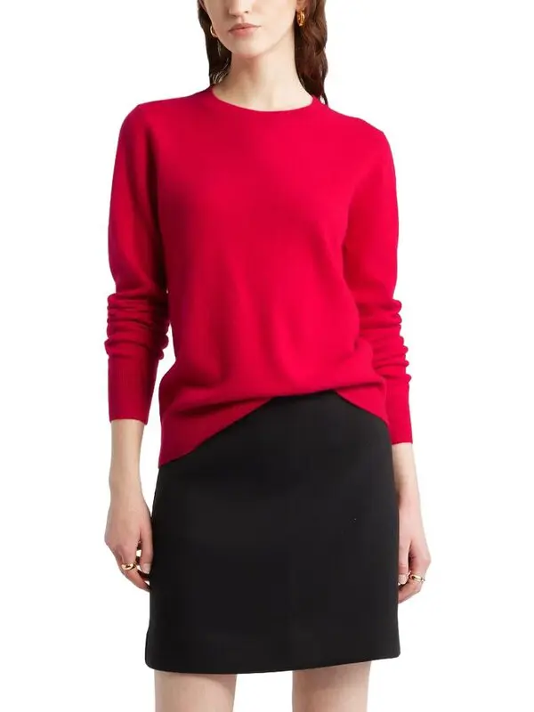 Nordstrom Cashmere Crewneck Sweater - Red Lychee
