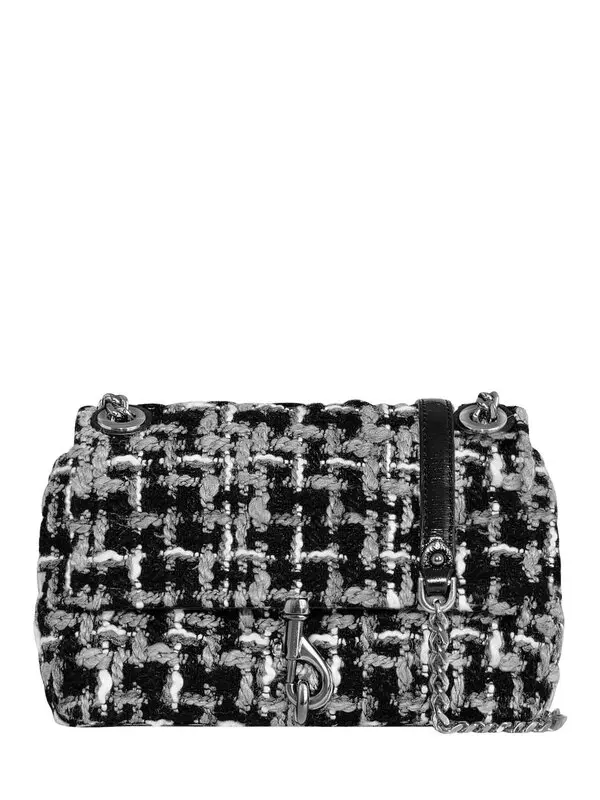 Rebecca Minkoff Edie Tweed Convertible Crossbody Bag - Nero/black