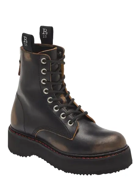 R13 Platform Combat Boots - Black
