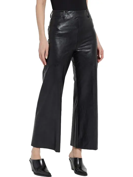 Lyssé High-waisted Faux Leather Wide Leg Trousers - Kohl Black