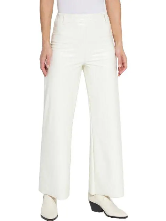 Lyssé High-waisted Faux Leather Wide Leg Trousers - Snow White