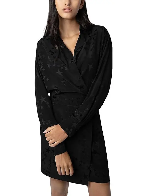 Zadig&Voltaire Ravy Star Embossed Silk Dress - Noir