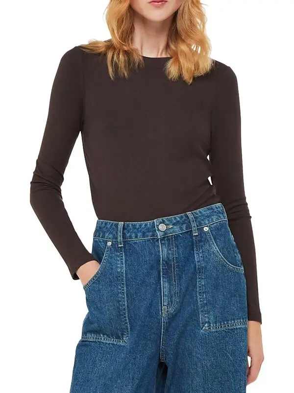 Whistles Essential Crewneck Top - Brown