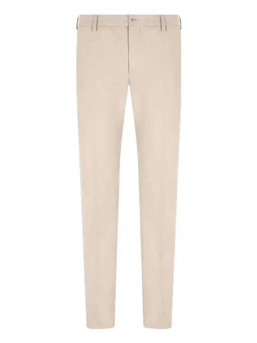 Giorgio Armani Stretch Cashmere And Cotton Trousers - Green