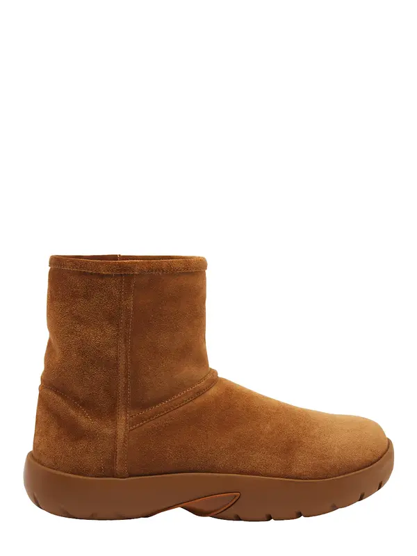 Bottega Veneta Snap Suede Ankle Boots - Caramel