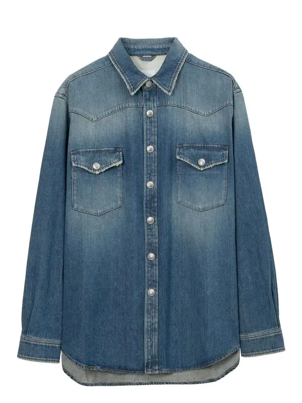 Burberry Long-sleeve Denim Shirt - Blue