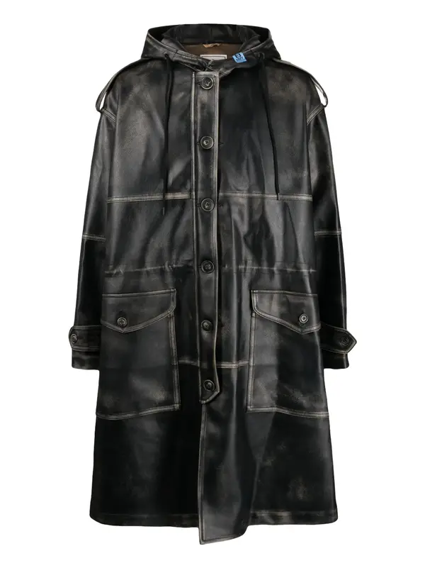 Mihara Yasuhiro Faux-leather Coat - Brown