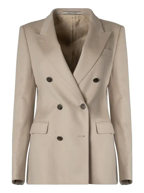 Tagliatore Double-breasted Cashmere Blazer - Beige