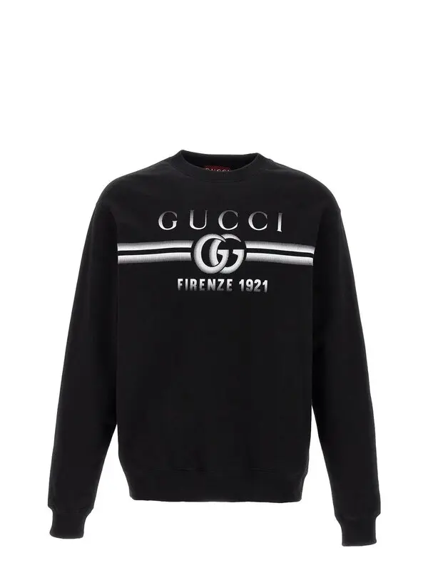 Gucci Logo Print Sweatshirt - Black